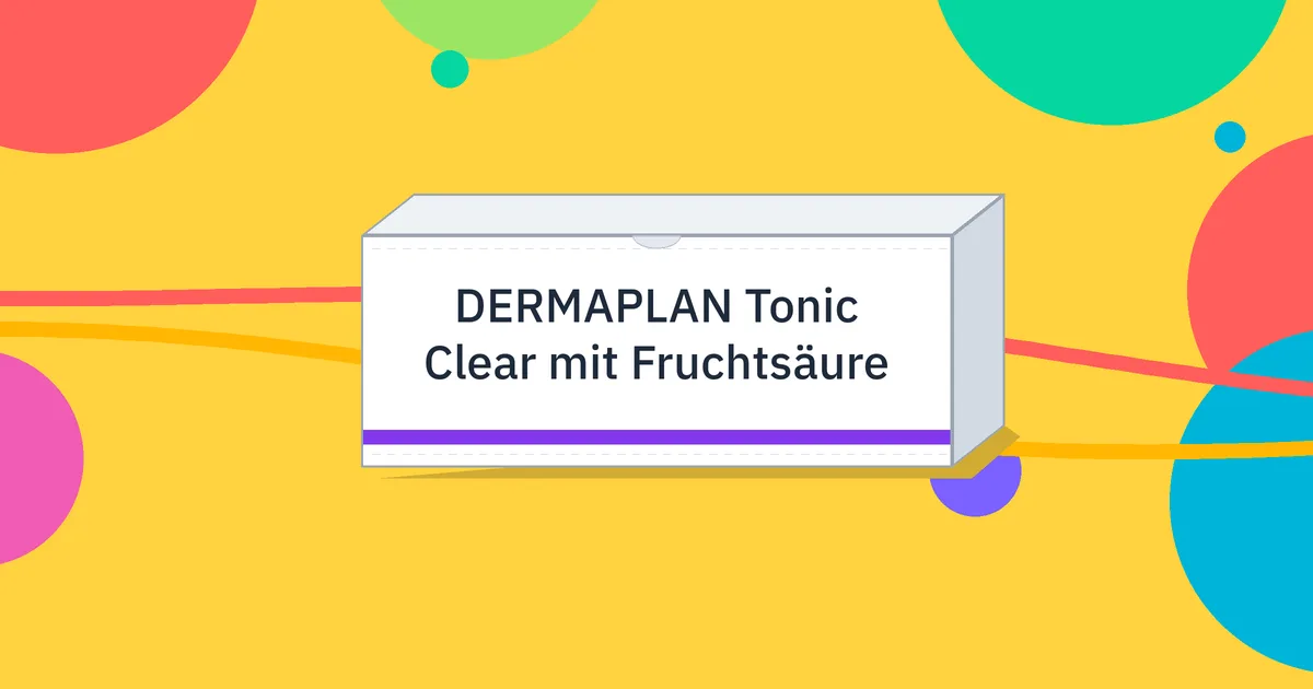 Symbolbild: Packung mit der Aufschrift DERMAPLAN Tonic Clear mit Fruchtsäure (PZN 13895599) – Verfügbarkeit und Bezug in Apotheken in Frankfurt am Main
