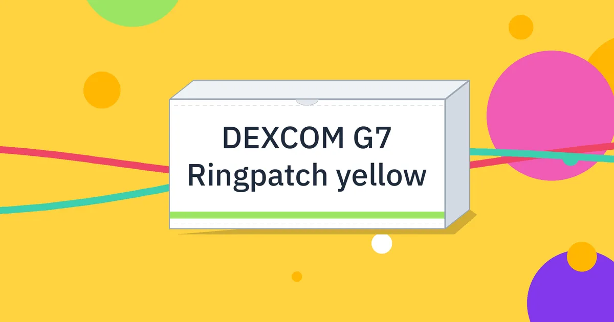 Symbolbild: Packung mit der Aufschrift DEXCOM G7 Ringpatch yellow (PZN 19865955) – Verfügbarkeit und Bezug in Apotheken in Frankfurt am Main