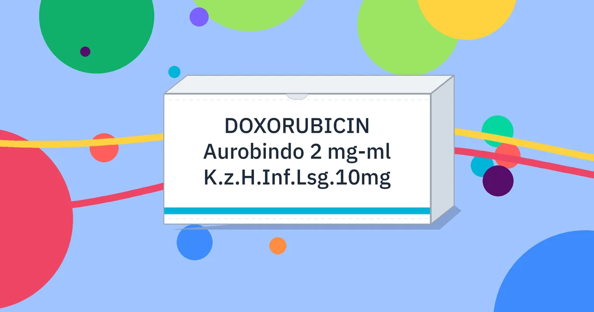 Symbolbild: Packung mit der Aufschrift DOXORUBICIN Aurobindo 2 mg-ml K.z.H.Inf.Lsg.10mg (PZN 11354244) – Verfügbarkeit und Bezug in Apotheken in Frankfurt am Main