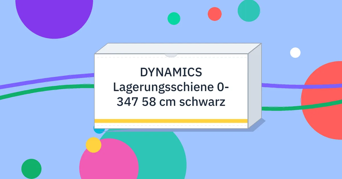 Symbolbild: Packung mit der Aufschrift DYNAMICS Lagerungsschiene 0-347 58 cm schwarz (PZN 10634007) – Verfügbarkeit und Bezug in Apotheken in Frankfurt am Main