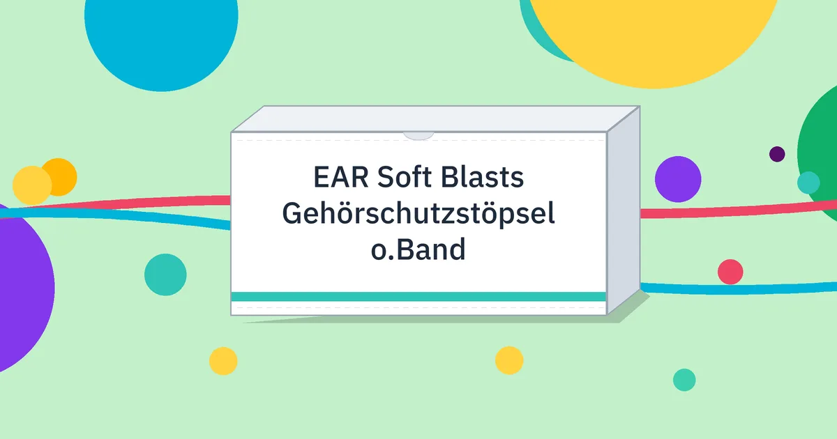Symbolbild: Packung mit der Aufschrift EAR Soft Blasts Gehörschutzstöpsel o.Band (PZN 01786511) – Verfügbarkeit und Bezug in Apotheken in Frankfurt am Main