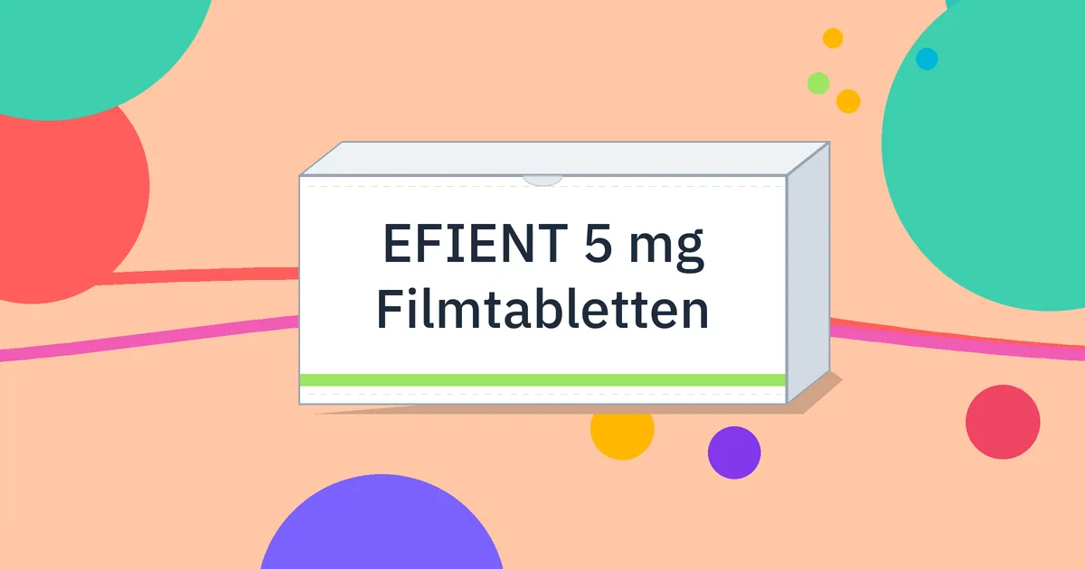 Symbolbild: Packung mit der Aufschrift EFIENT 5 mg Filmtabletten (PZN 07580526) – Verfügbarkeit und Bezug in Apotheken in Frankfurt am Main