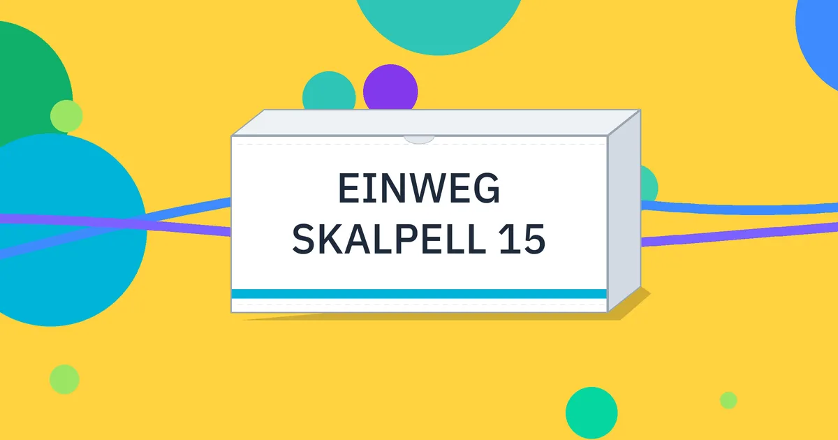 Symbolbild: Packung mit der Aufschrift EINWEG SKALPELL 15 (PZN 09291097) – Verfügbarkeit und Bezug in Apotheken in Frankfurt am Main
