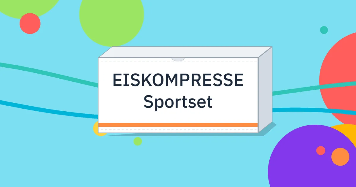 Symbolbild: Packung mit der Aufschrift EISKOMPRESSE Sportset (PZN 02438752) – Verfügbarkeit und Bezug in Apotheken in Frankfurt am Main