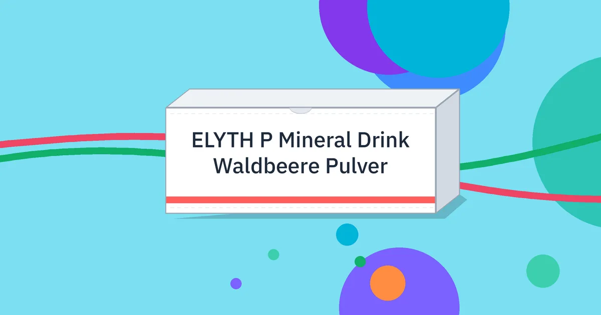 Symbolbild: Packung mit der Aufschrift ELYTH P Mineral Drink Waldbeere Pulver (PZN 03288651) – Verfügbarkeit und Bezug in Apotheken in Frankfurt am Main