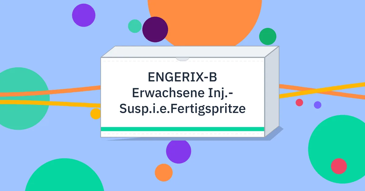 Symbolbild: Packung mit der Aufschrift ENGERIX-B Erwachsene Inj.-Susp.i.e.Fertigspritze (PZN 17638416) – Verfügbarkeit und Bezug in Apotheken in Frankfurt am Main