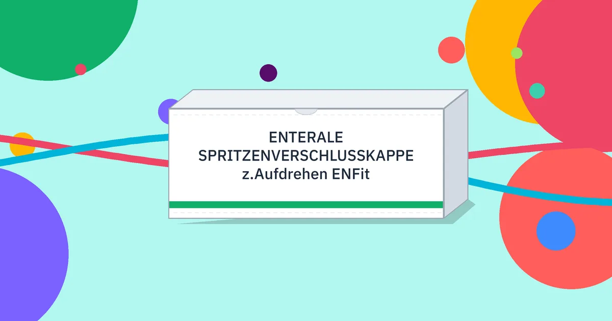 Symbolbild: Packung mit der Aufschrift ENTERALE SPRITZENVERSCHLUSSKAPPE z.Aufdrehen ENFit (PZN 19996692) – Verfügbarkeit und Bezug in Apotheken in Frankfurt am Main