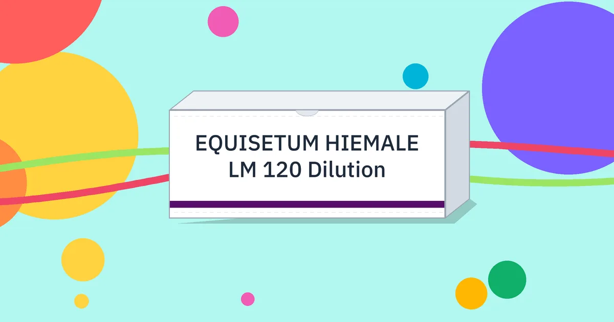 Symbolbild: Packung mit der Aufschrift EQUISETUM HIEMALE LM 120 Dilution (PZN 13473740) – Verfügbarkeit und Bezug in Apotheken in Frankfurt am Main