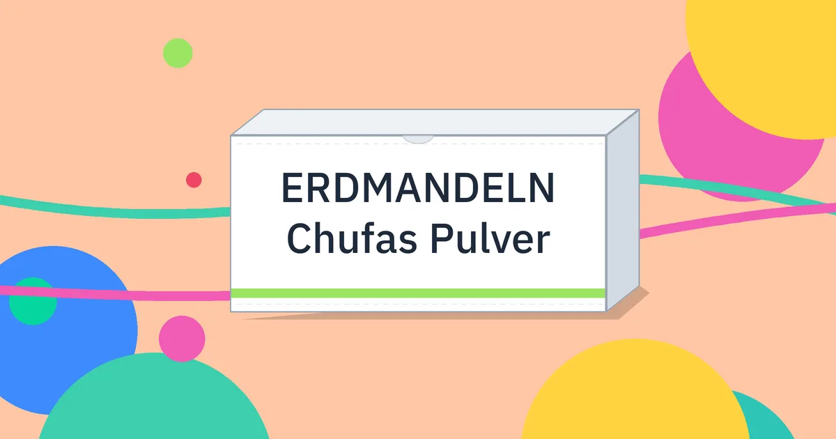 Symbolbild: Packung mit der Aufschrift ERDMANDELN Chufas Pulver (PZN 04219416) – Verfügbarkeit und Bezug in Apotheken in Frankfurt am Main