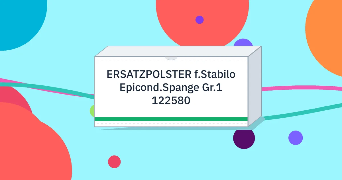 Symbolbild: Packung mit der Aufschrift ERSATZPOLSTER f.Stabilo Epicond.Spange Gr.1 122580 (PZN 11014488) – Verfügbarkeit und Bezug in Apotheken in Frankfurt am Main