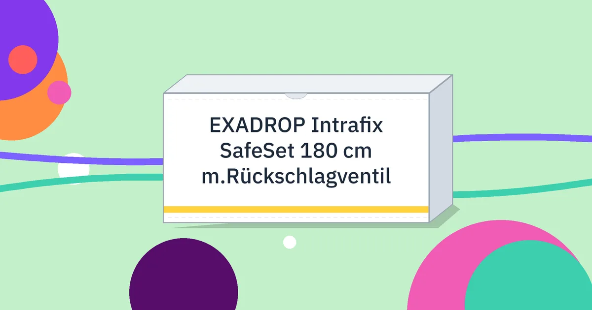 Symbolbild: Packung mit der Aufschrift EXADROP Intrafix SafeSet 180 cm m.Rückschlagventil (PZN 19403746) – Verfügbarkeit und Bezug in Apotheken in Frankfurt am Main
