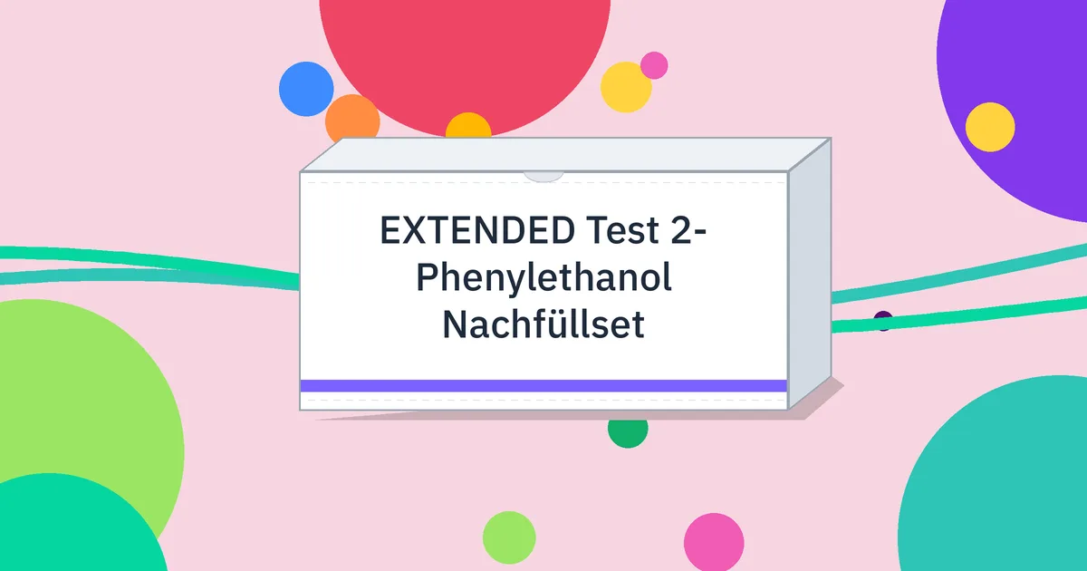 Symbolbild: Packung mit der Aufschrift EXTENDED Test 2-Phenylethanol Nachfüllset (PZN 17635760) – Verfügbarkeit und Bezug in Apotheken in Frankfurt am Main