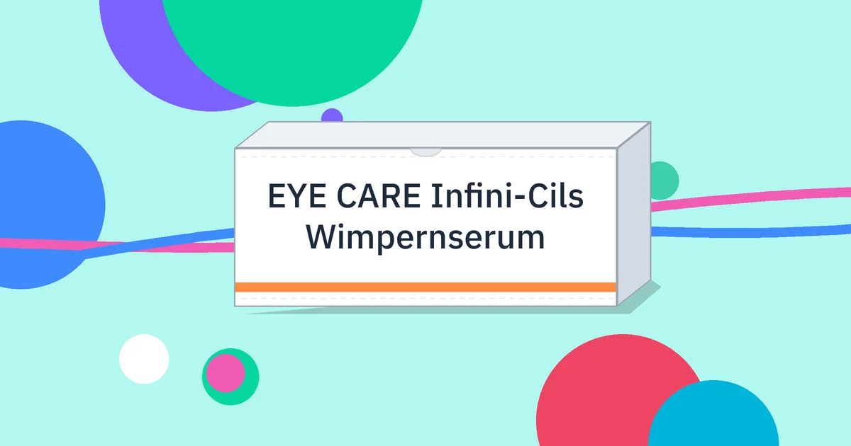 Symbolbild: Packung mit der Aufschrift EYE CARE Infini-Cils Wimpernserum (PZN 12481884) – Verfügbarkeit und Bezug in Apotheken in Frankfurt am Main