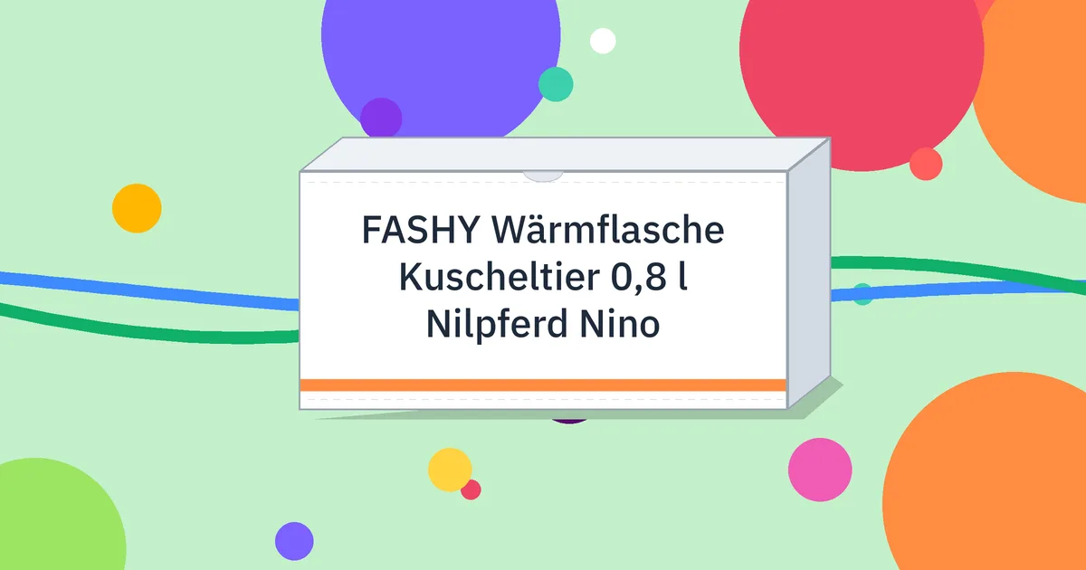 Symbolbild: Packung mit der Aufschrift FASHY Wärmflasche Kuscheltier 0,8 l Nilpferd Nino (PZN 18026129) – Verfügbarkeit und Bezug in Apotheken in Frankfurt am Main