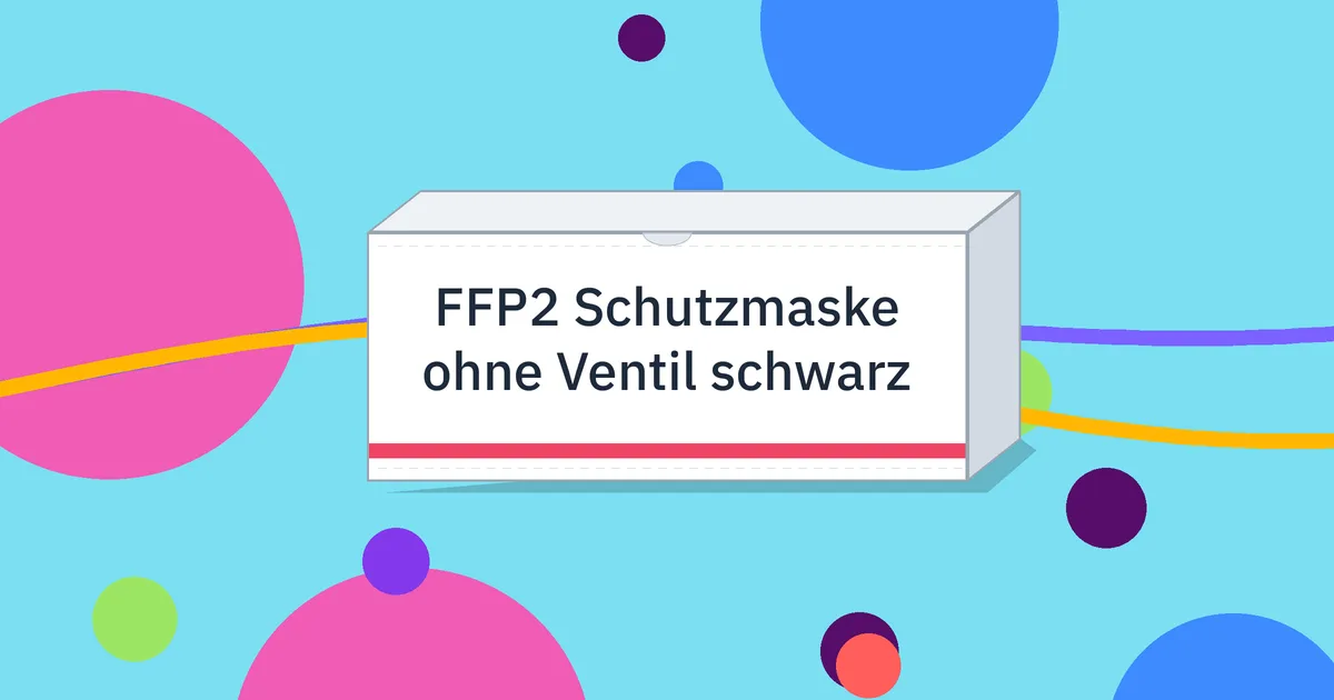 Symbolbild: Packung mit der Aufschrift FFP2 Schutzmaske ohne Ventil schwarz (PZN 17456112) – Verfügbarkeit und Bezug in Apotheken in Frankfurt am Main