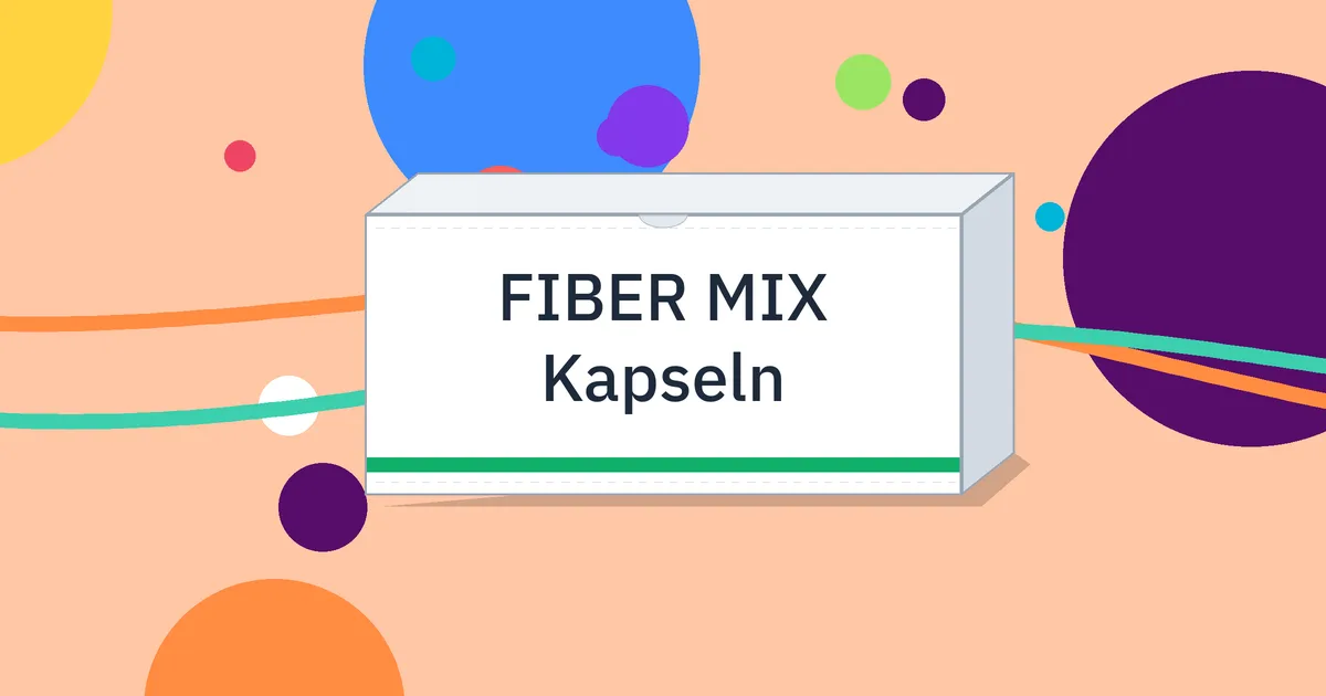 Symbolbild: Packung mit der Aufschrift FIBER MIX Kapseln (PZN 20279553) – Verfügbarkeit und Bezug in Apotheken in Frankfurt am Main