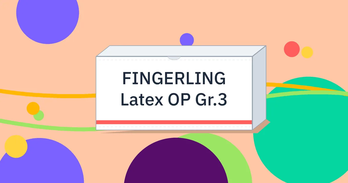 Symbolbild: Packung mit der Aufschrift FINGERLING Latex OP Gr.3 (PZN 02741137) – Verfügbarkeit und Bezug in Apotheken in Frankfurt am Main