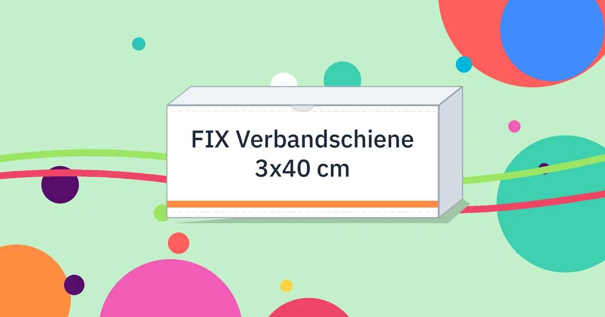 Symbolbild: Packung mit der Aufschrift FIX Verbandschiene 3x40 cm (PZN 06983535) – Verfügbarkeit und Bezug in Apotheken in Frankfurt am Main