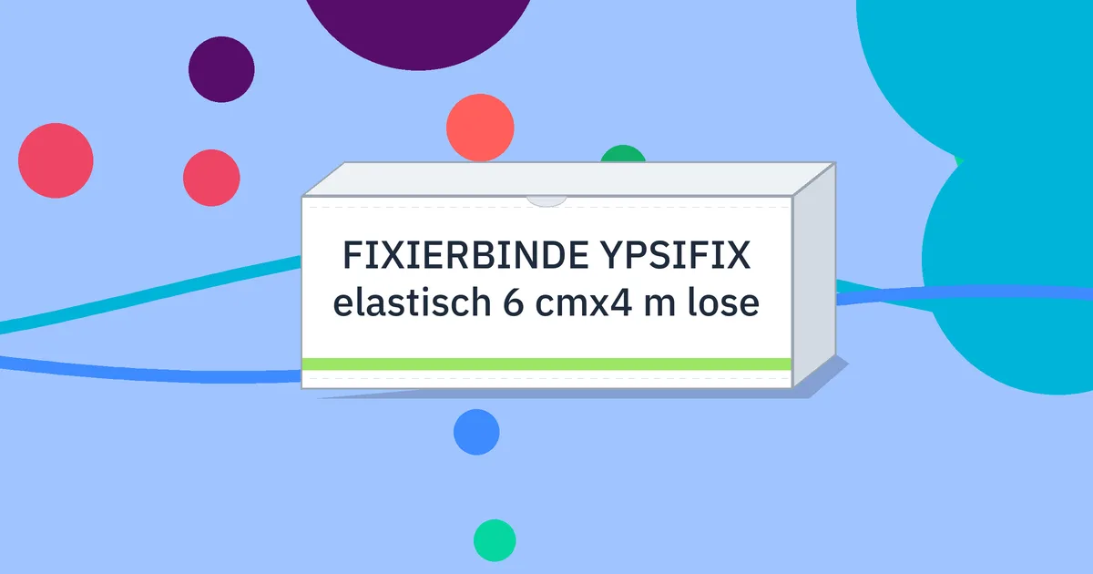 Symbolbild: Packung mit der Aufschrift FIXIERBINDE YPSIFIX elastisch 6 cmx4 m lose (PZN 03256177) – Verfügbarkeit und Bezug in Apotheken in Frankfurt am Main
