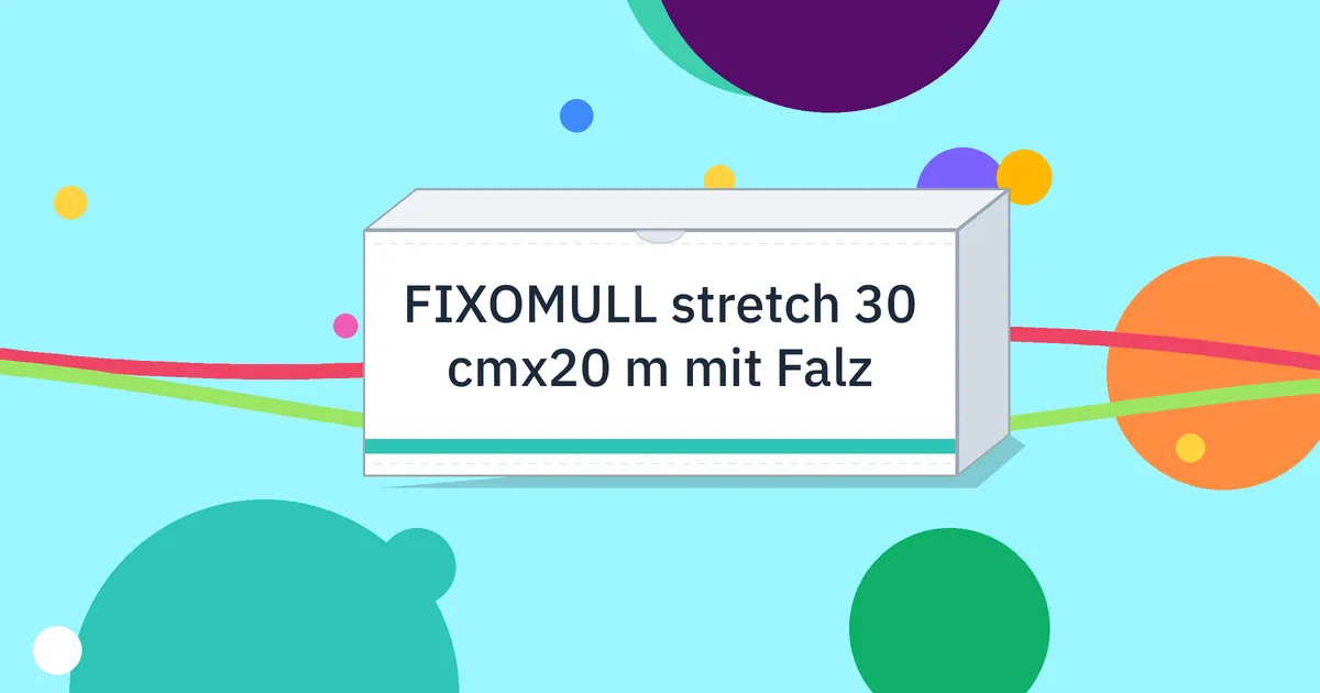 Symbolbild: Packung mit der Aufschrift FIXOMULL stretch 30 cmx20 m mit Falz (PZN 12776734) – Verfügbarkeit und Bezug in Apotheken in Frankfurt am Main