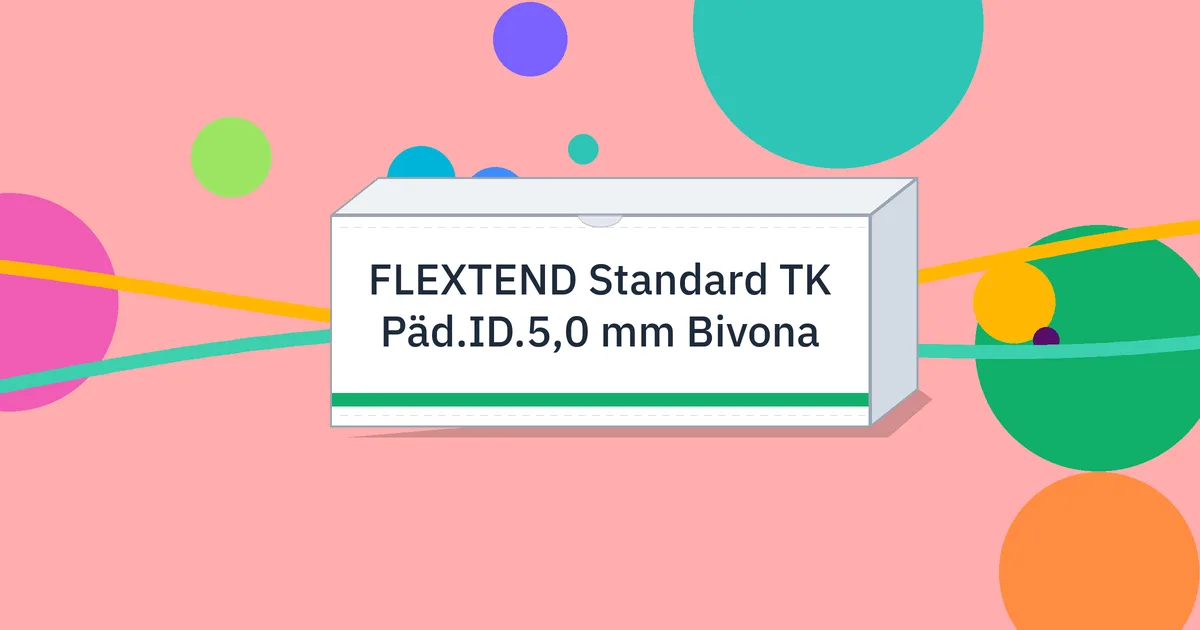 Symbolbild: Packung mit der Aufschrift FLEXTEND Standard TK Päd.ID.5,0 mm Bivona (PZN 02250853) – Verfügbarkeit und Bezug in Apotheken in Frankfurt am Main