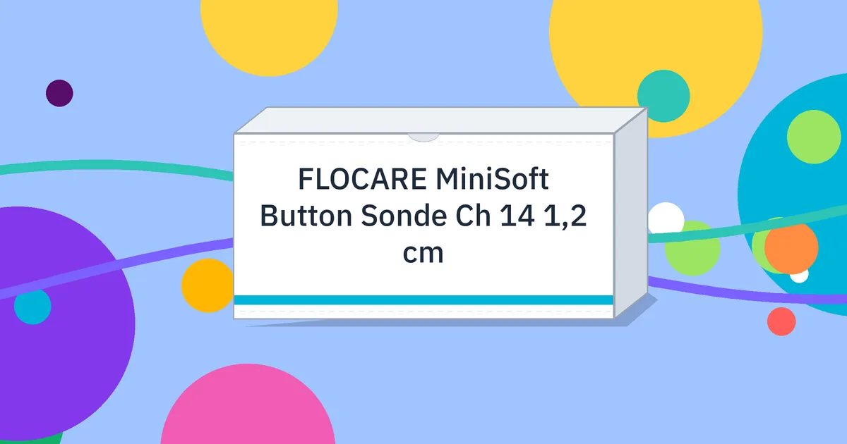 Symbolbild: Packung mit der Aufschrift FLOCARE MiniSoft Button Sonde Ch 14 1,2 cm (PZN 16019036) – Verfügbarkeit und Bezug in Apotheken in Frankfurt am Main