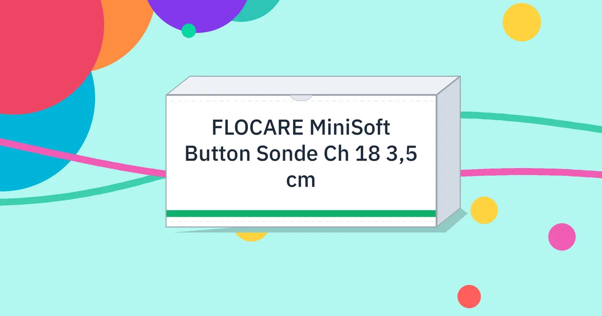 Symbolbild: Packung mit der Aufschrift FLOCARE MiniSoft Button Sonde Ch 18 3,5 cm (PZN 16019444) – Verfügbarkeit und Bezug in Apotheken in Frankfurt am Main