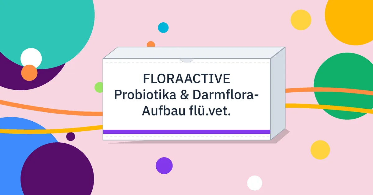 Symbolbild: Packung mit der Aufschrift FLORAACTIVE Probiotika & Darmflora-Aufbau flü.vet. (PZN 20540744) – Verfügbarkeit und Bezug in Apotheken in Frankfurt am Main