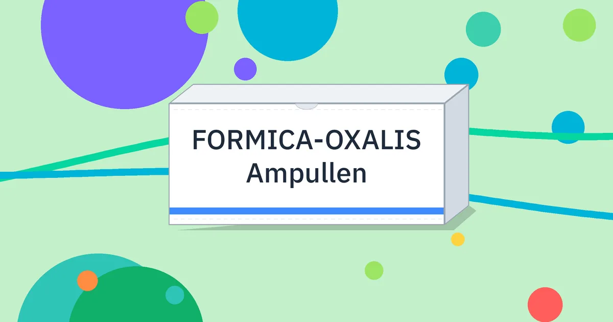 Symbolbild: Packung mit der Aufschrift FORMICA-OXALIS Ampullen (PZN 02085785) – Verfügbarkeit und Bezug in Apotheken in Frankfurt am Main