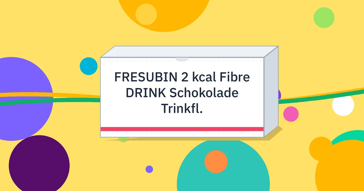 Symbolbild: Packung mit der Aufschrift FRESUBIN 2 kcal Fibre DRINK Schokolade Trinkfl. (PZN 20165068) – Verfügbarkeit und Bezug in Apotheken in Frankfurt am Main