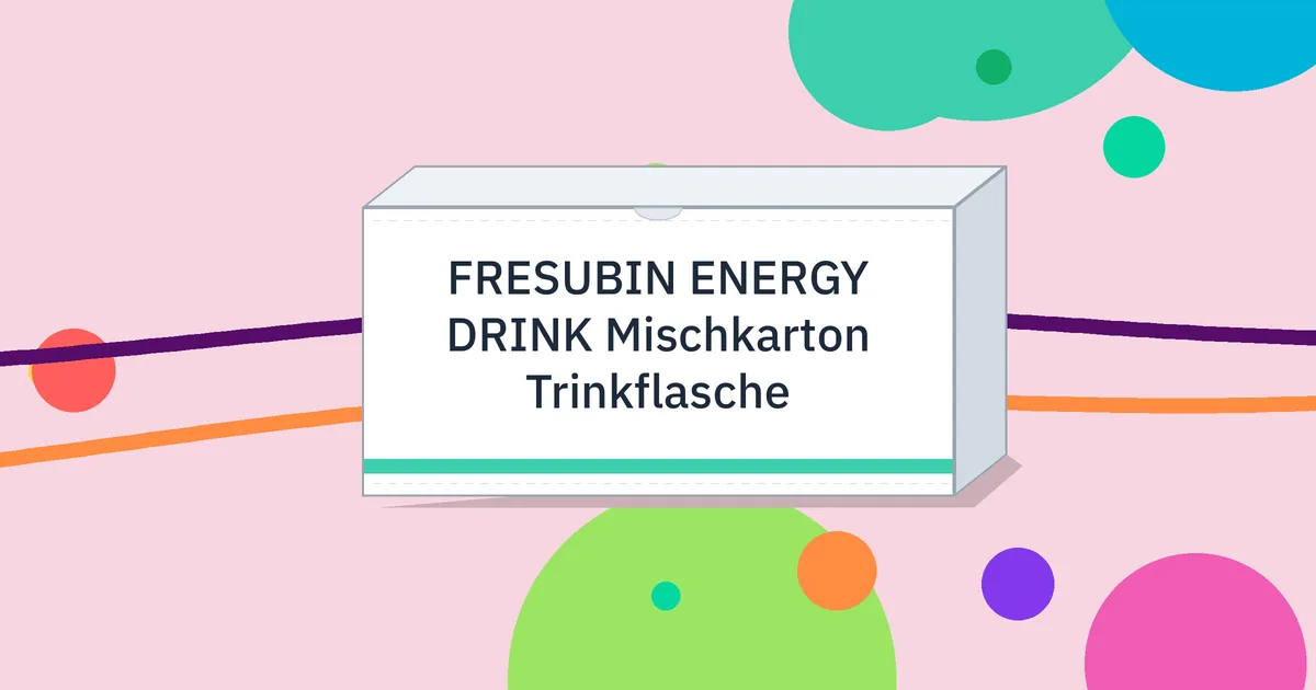 Symbolbild: Packung mit der Aufschrift FRESUBIN ENERGY DRINK Mischkarton Trinkflasche (PZN 09730332) – Verfügbarkeit und Bezug in Apotheken in Frankfurt am Main
