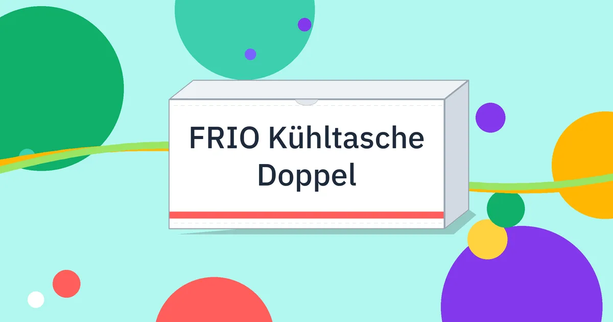 Symbolbild: Packung mit der Aufschrift FRIO Kühltasche Doppel (PZN 01352439) – Verfügbarkeit und Bezug in Apotheken in Frankfurt am Main