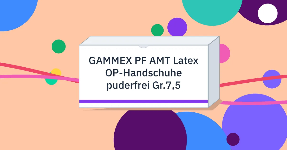 Symbolbild: Packung mit der Aufschrift GAMMEX PF AMT Latex OP-Handschuhe puderfrei Gr.7,5 (PZN 09541252) – Verfügbarkeit und Bezug in Apotheken in Frankfurt am Main