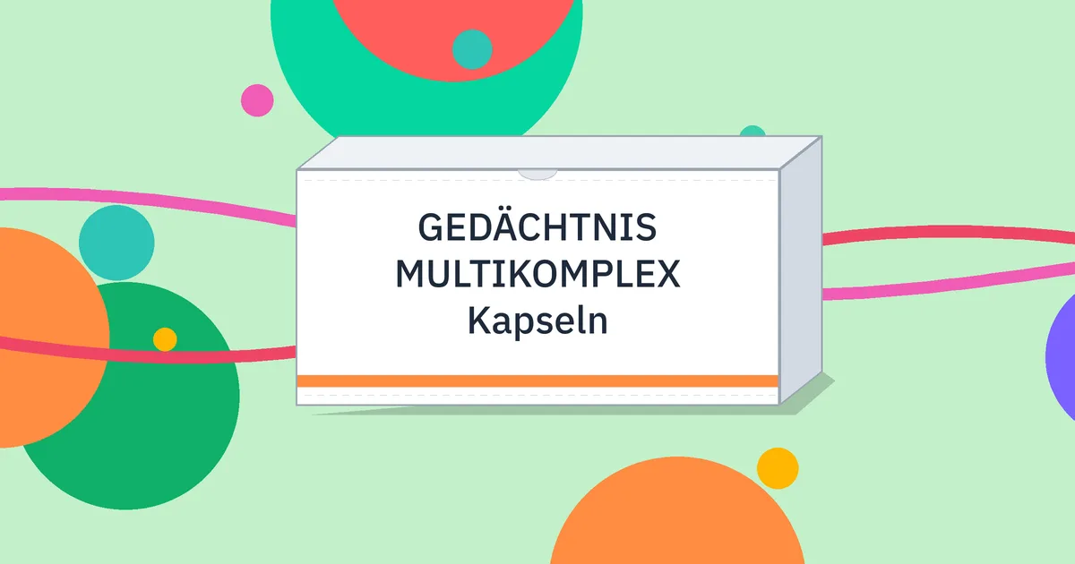 Symbolbild: Packung mit der Aufschrift GEDÄCHTNIS MULTIKOMPLEX Kapseln (PZN 20393562) – Verfügbarkeit und Bezug in Apotheken in Frankfurt am Main