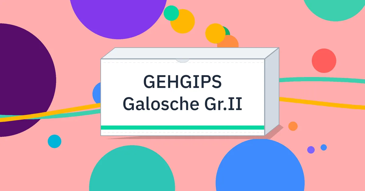 Symbolbild: Packung mit der Aufschrift GEHGIPS Galosche Gr.II (PZN 02007868) – Verfügbarkeit und Bezug in Apotheken in Frankfurt am Main