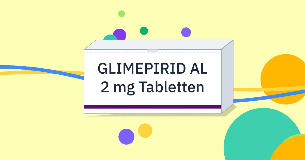 Symbolbild: Packung mit der Aufschrift GLIMEPIRID AL 2 mg Tabletten (PZN 05481317) – Verfügbarkeit und Bezug in Apotheken in Frankfurt am Main
