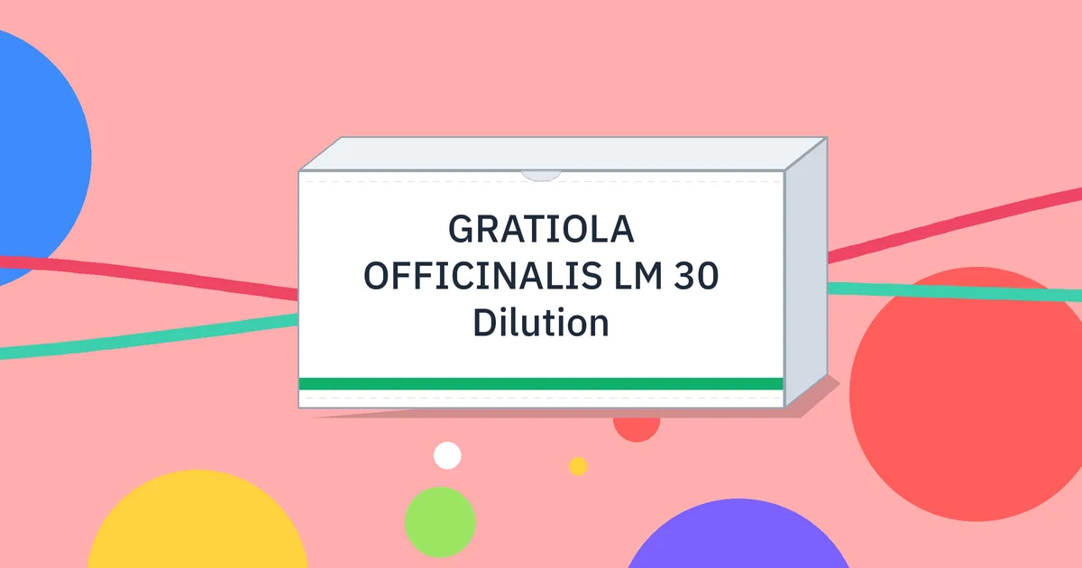 Symbolbild: Packung mit der Aufschrift GRATIOLA OFFICINALIS LM 30 Dilution (PZN 13546769) – Verfügbarkeit und Bezug in Apotheken in Frankfurt am Main