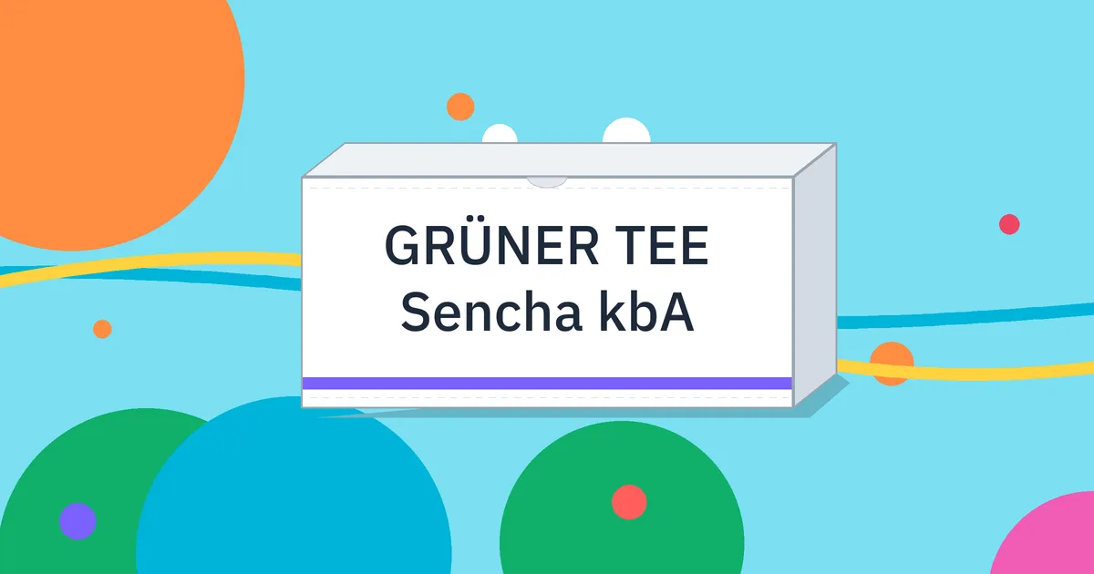 Symbolbild: Packung mit der Aufschrift GRÜNER TEE Sencha kbA (PZN 01661927) – Verfügbarkeit und Bezug in Apotheken in Frankfurt am Main