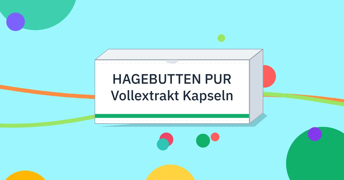 Symbolbild: Packung mit der Aufschrift HAGEBUTTEN PUR Vollextrakt Kapseln (PZN 08822842) – Verfügbarkeit und Bezug in Apotheken in Frankfurt am Main