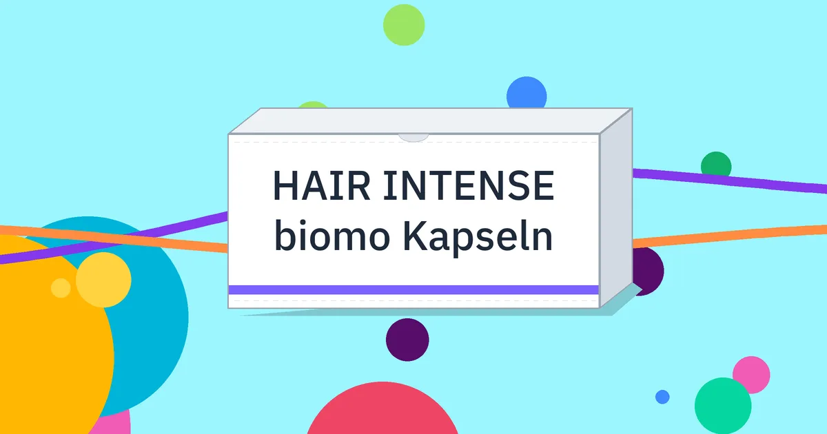 Symbolbild: Packung mit der Aufschrift HAIR INTENSE biomo Kapseln (PZN 19182802) – Verfügbarkeit und Bezug in Apotheken in Frankfurt am Main