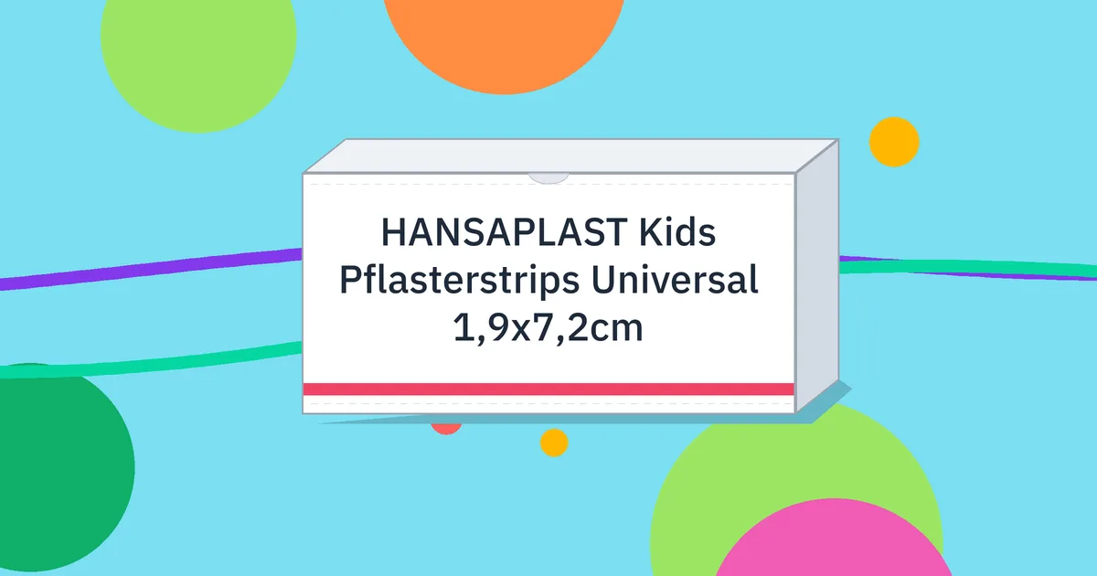 Symbolbild: Packung mit der Aufschrift HANSAPLAST Kids Pflasterstrips Universal 1,9x7,2cm (PZN 14420059) – Verfügbarkeit und Bezug in Apotheken in Frankfurt am Main
