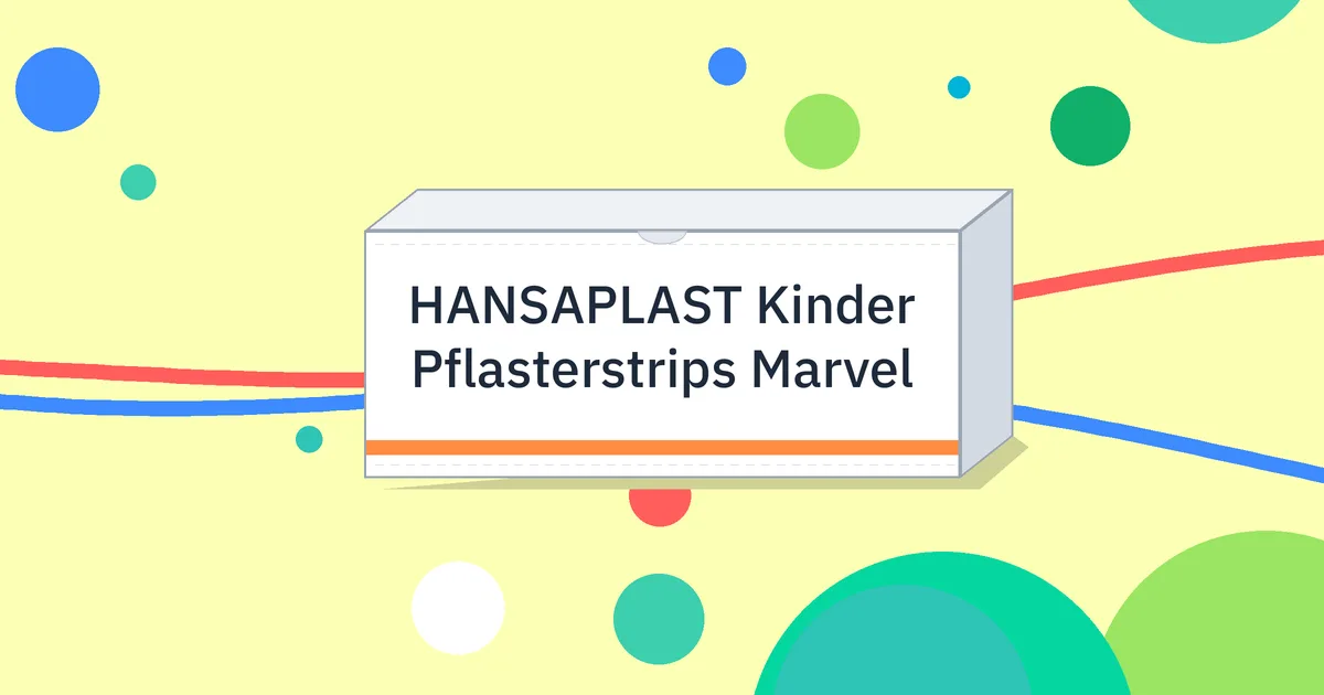 Symbolbild: Packung mit der Aufschrift HANSAPLAST Kinder Pflasterstrips Marvel (PZN 19374140) – Verfügbarkeit und Bezug in Apotheken in Frankfurt am Main