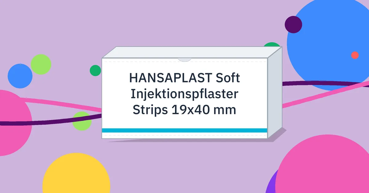 Symbolbild: Packung mit der Aufschrift HANSAPLAST Soft Injektionspflaster Strips 19x40 mm (PZN 08882933) – Verfügbarkeit und Bezug in Apotheken in Frankfurt am Main