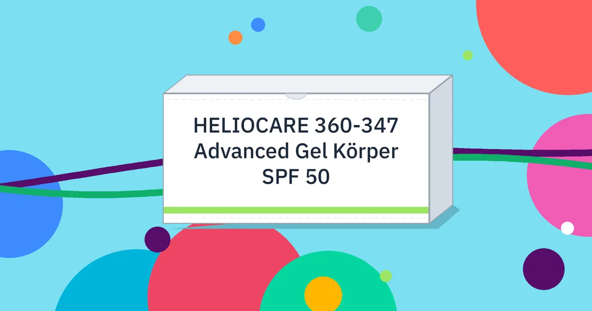 Symbolbild: Packung mit der Aufschrift HELIOCARE 360-347 Advanced Gel Körper SPF 50 (PZN 20344204) – Verfügbarkeit und Bezug in Apotheken in Frankfurt am Main