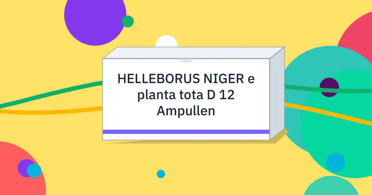 Symbolbild: Packung mit der Aufschrift HELLEBORUS NIGER e planta tota D 12 Ampullen (PZN 02884569) – Verfügbarkeit und Bezug in Apotheken in Frankfurt am Main