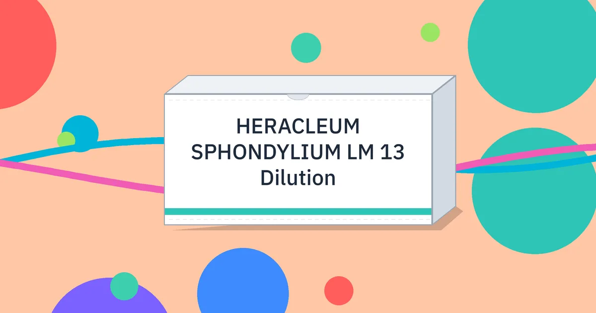 Symbolbild: Packung mit der Aufschrift HERACLEUM SPHONDYLIUM LM 13 Dilution (PZN 13552592) – Verfügbarkeit und Bezug in Apotheken in Frankfurt am Main