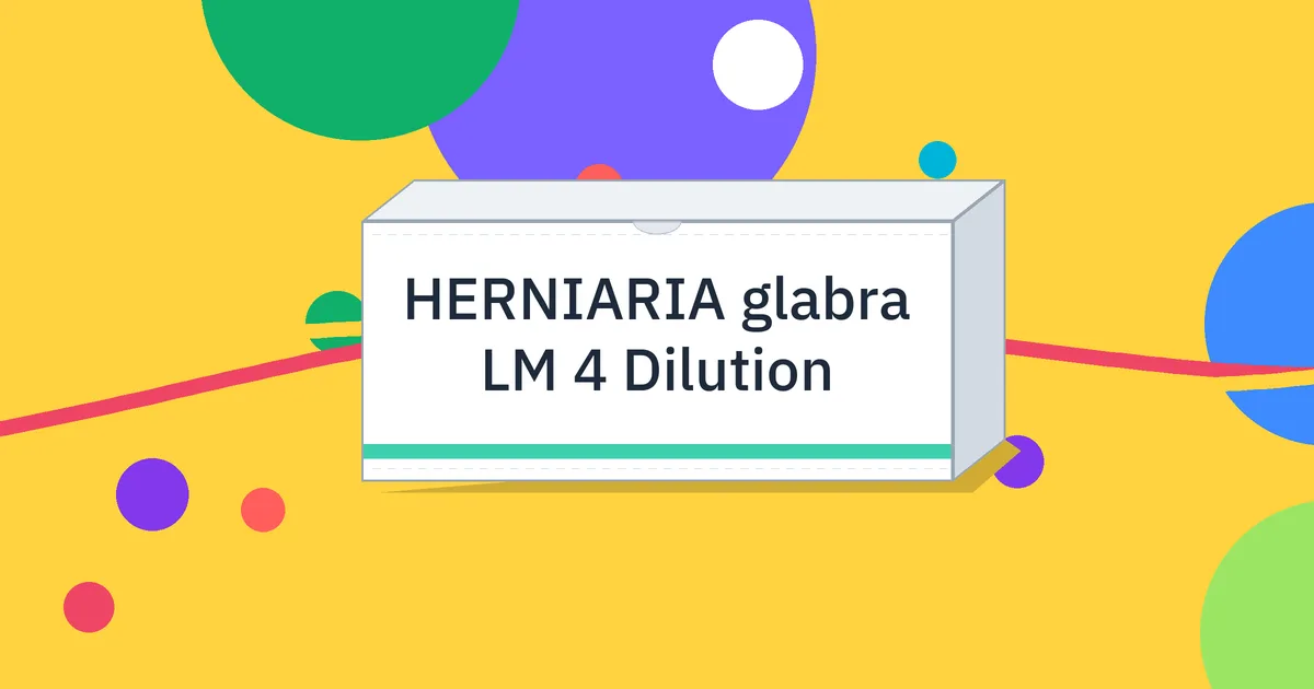 Symbolbild: Packung mit der Aufschrift HERNIARIA glabra LM 4 Dilution (PZN 13552942) – Verfügbarkeit und Bezug in Apotheken in Frankfurt am Main