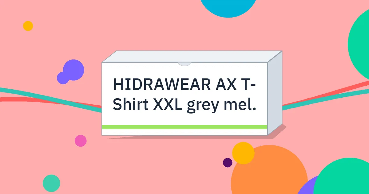 Symbolbild: Packung mit der Aufschrift HIDRAWEAR AX T-Shirt XXL grey mel. (PZN 17419186) – Verfügbarkeit und Bezug in Apotheken in Frankfurt am Main