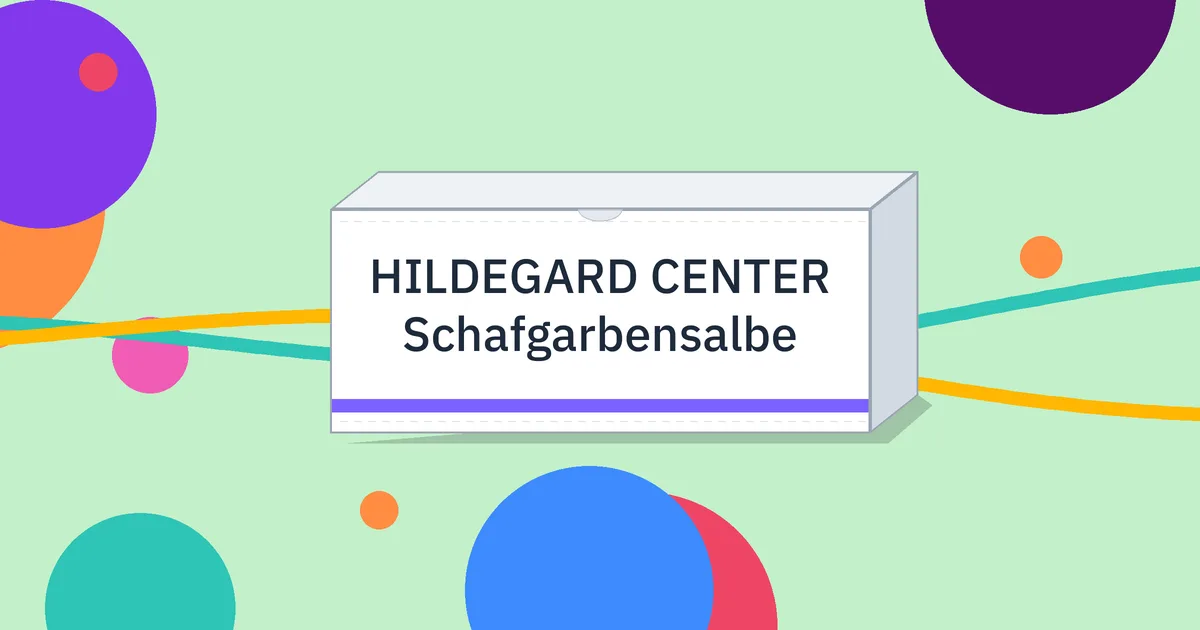 Symbolbild: Packung mit der Aufschrift HILDEGARD CENTER Schafgarbensalbe (PZN 13817004) – Verfügbarkeit und Bezug in Apotheken in Frankfurt am Main