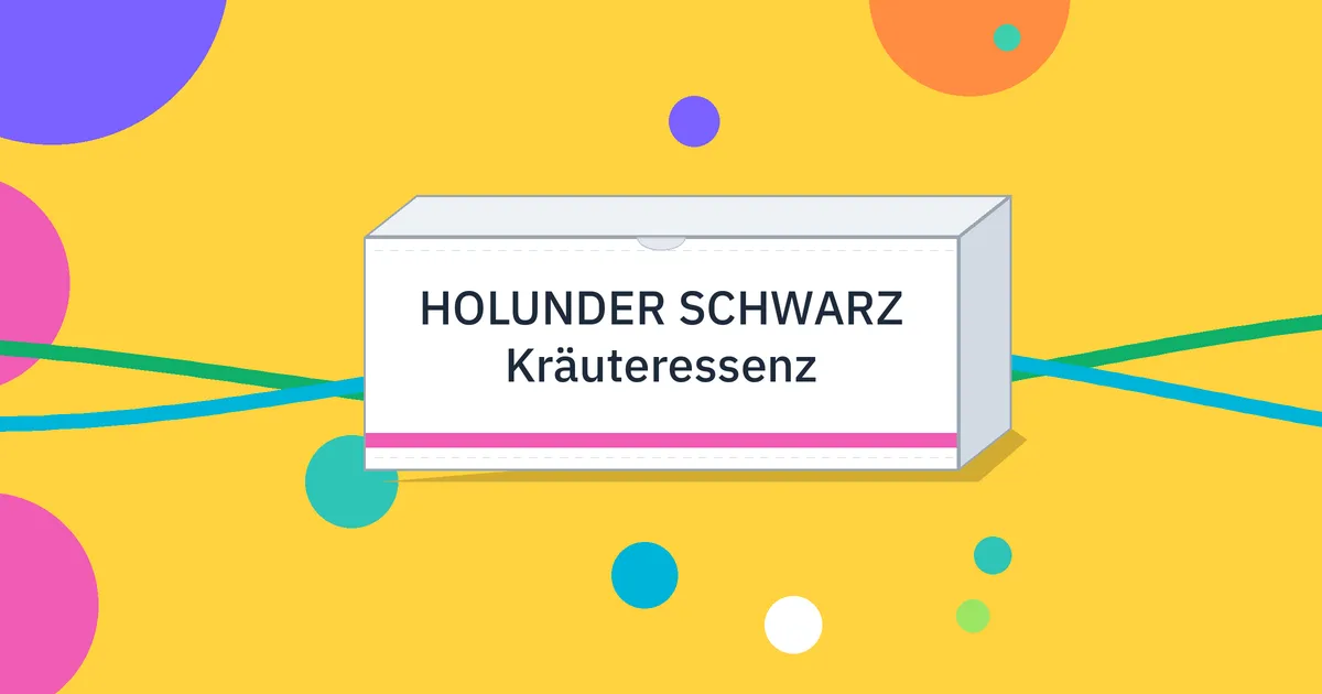 Symbolbild: Packung mit der Aufschrift HOLUNDER SCHWARZ Kräuteressenz (PZN 13819782) – Verfügbarkeit und Bezug in Apotheken in Frankfurt am Main